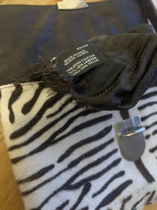 Prada Dyed Calf Fur & Leather Prada Shoulder Bag In Zebra Print. | Grailed