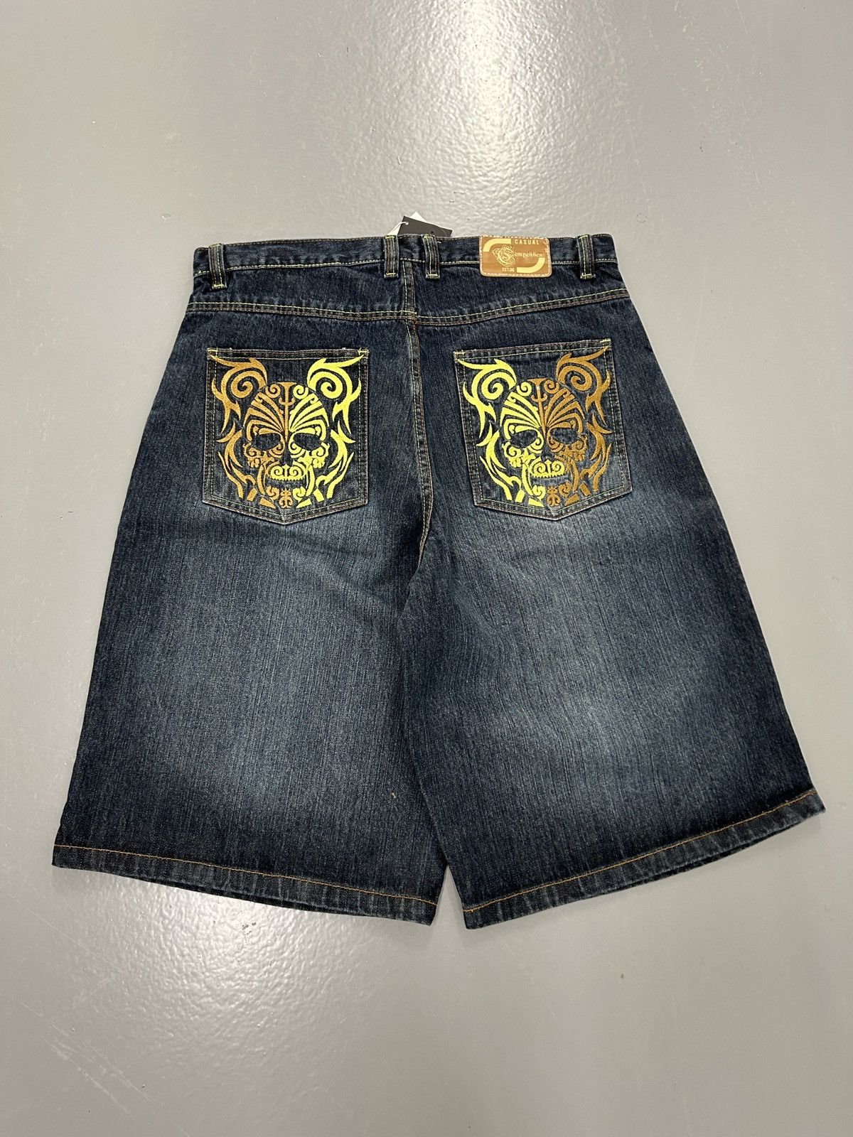 Vintage Crazy vintage y2k affliction style skull baggy jorts skater ...