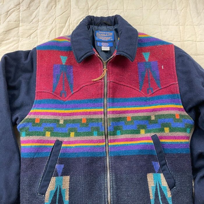 Pendleton Vintage Pendleton Wool Aztec Grade Western Bomber Jacket ...