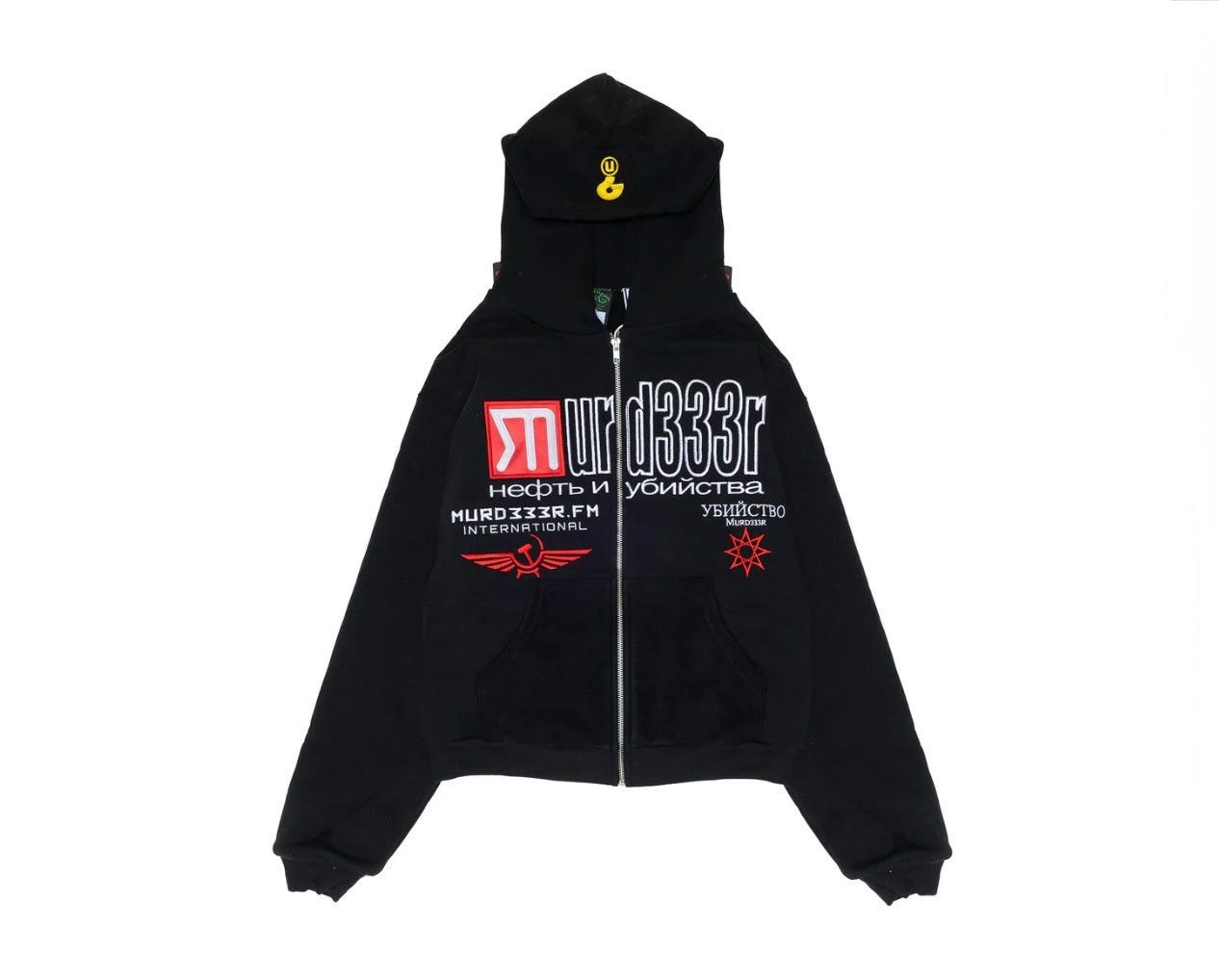 murd333r.fm Murd333r FM x Greedy Unit Double Layer Hooded Sweatshirt ...