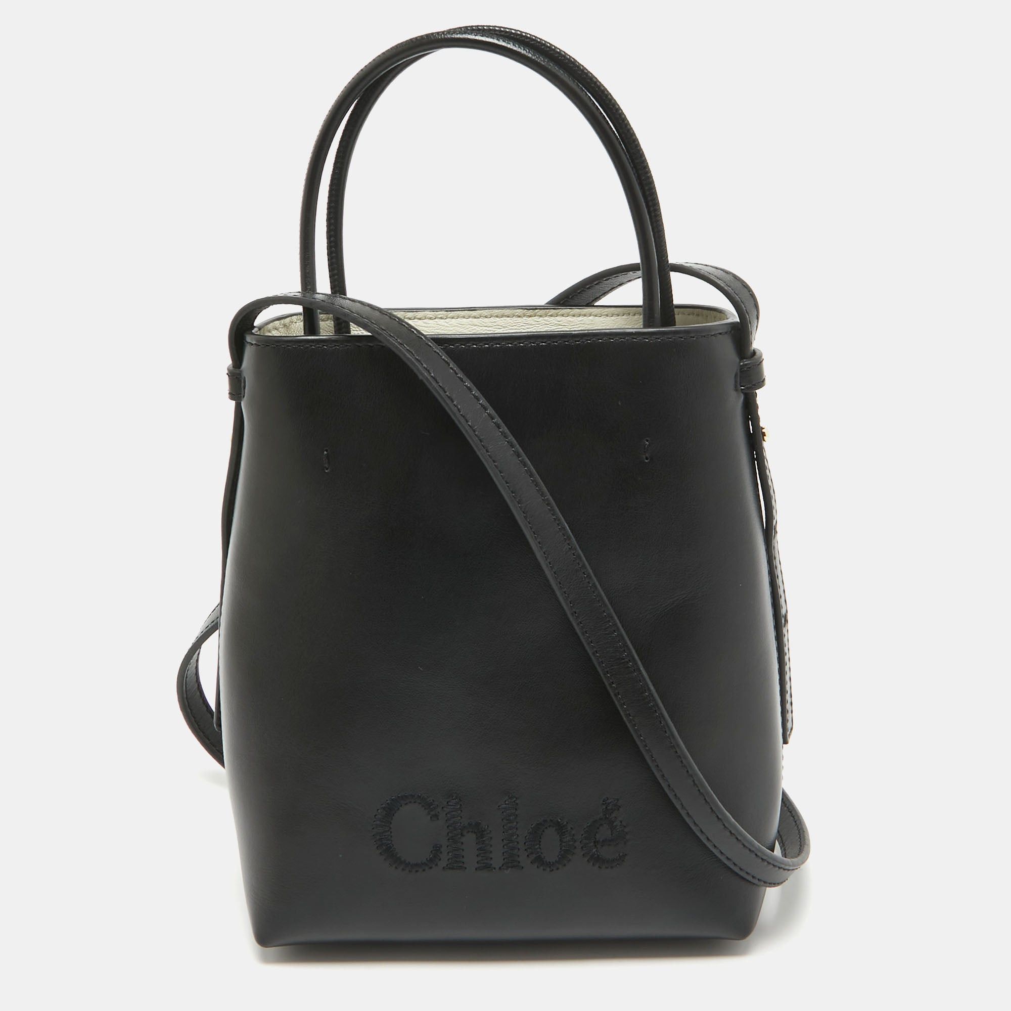 Chloe CHLOE Black Leather Micro Sense Tote | Grailed