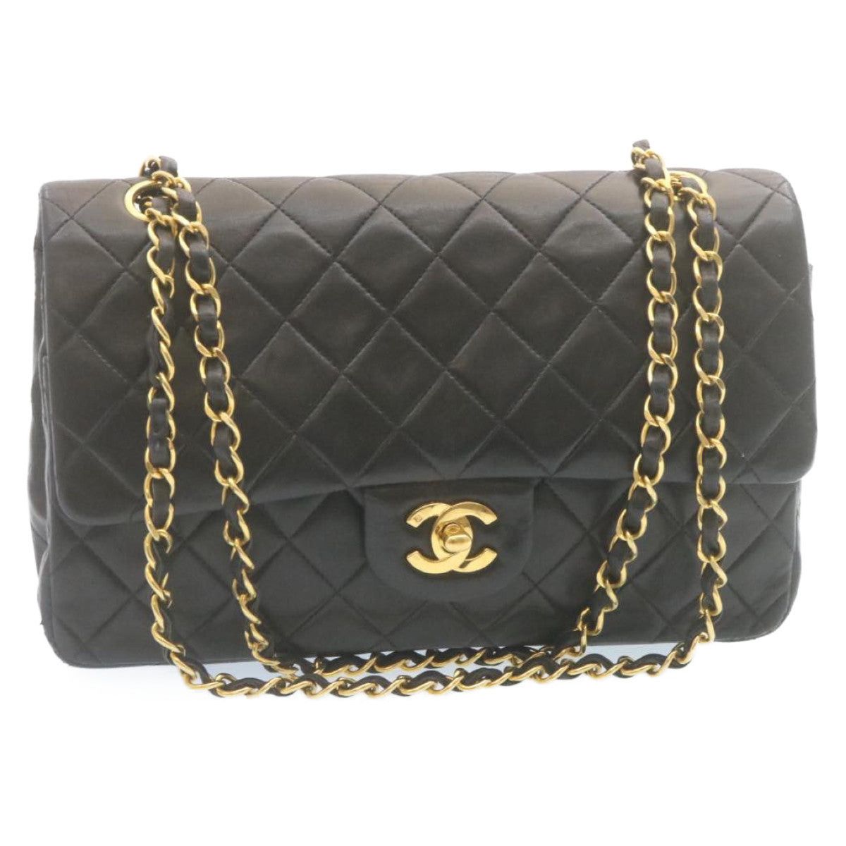 Chanel CHANEL Matelasse Chain Flap Classic Shoulder Bag Lamb Skin Black ...