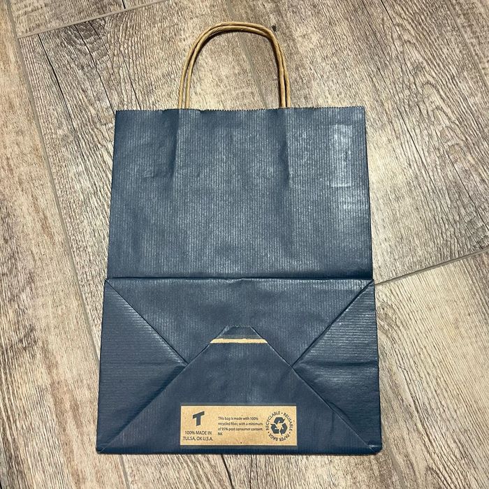 The Unbranded Brand TPC Paper Shopping Bag Blue with Gold Logo | Grailed