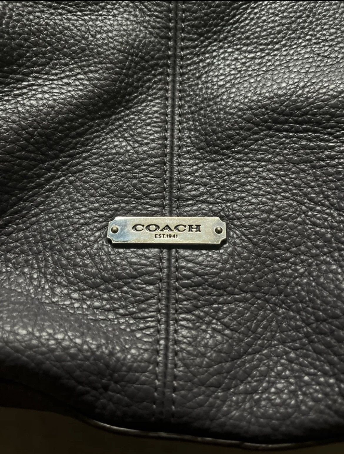 Coach × Vintage Grey pebbled leather coach bag | Grailed