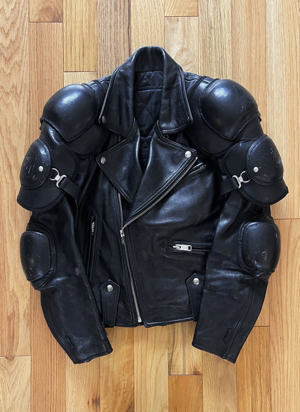 Kadoya Kadoya Battlesuit Armored Black Leather Biker Jacket | Grailed