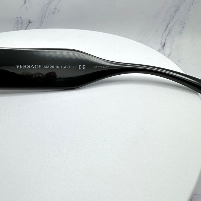 Versace Versace Sunglasses Black Gold Letter Logo Square Oversized ...