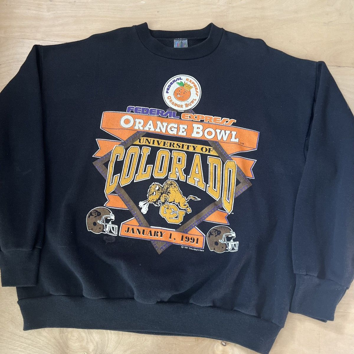 Vintage Vintage Colorado Buffaloes Sweatshirt M Black 90s Football ...