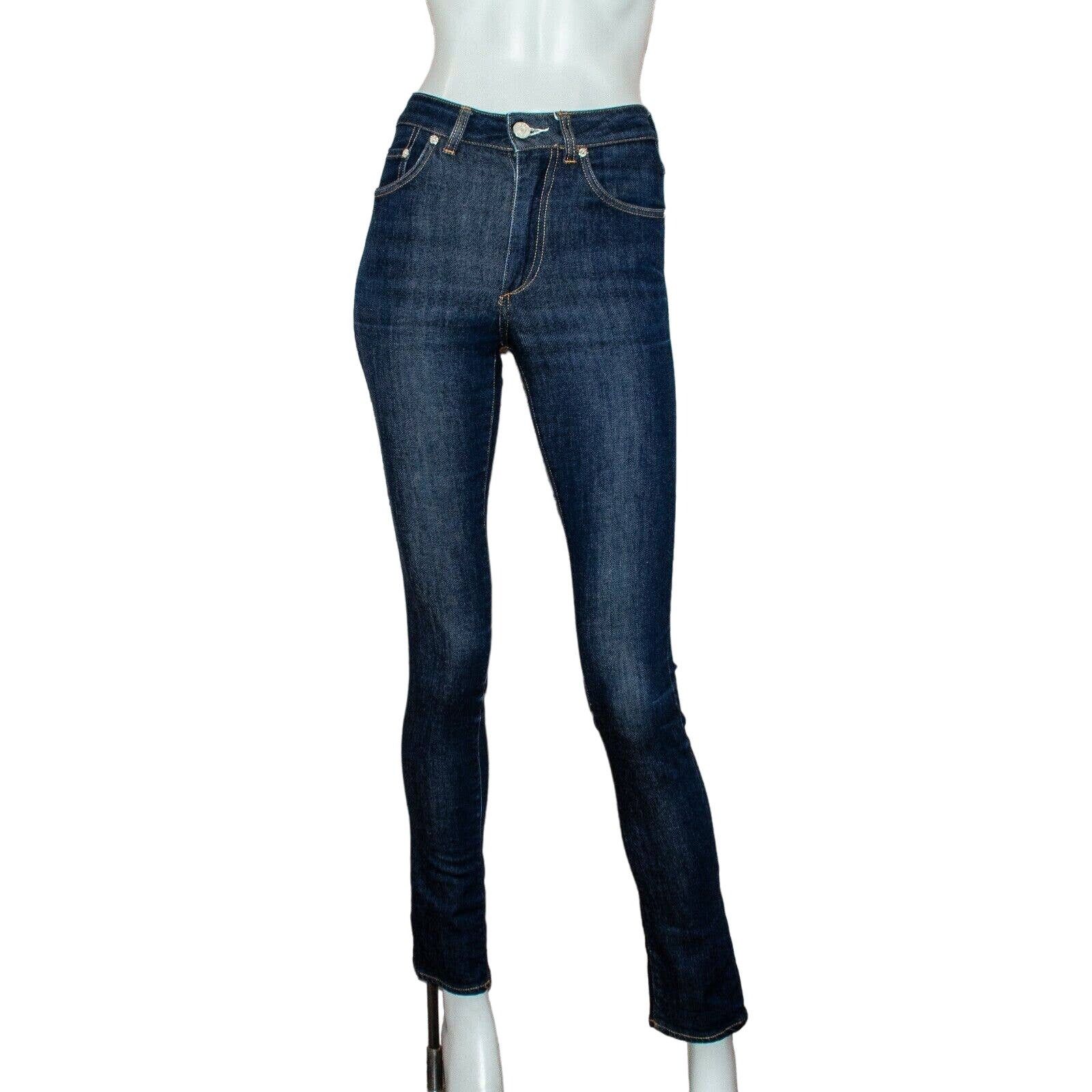 Acne Studios Acne Studios Women's NEEDLE RAW Skinny Denim Jeans Dark ...