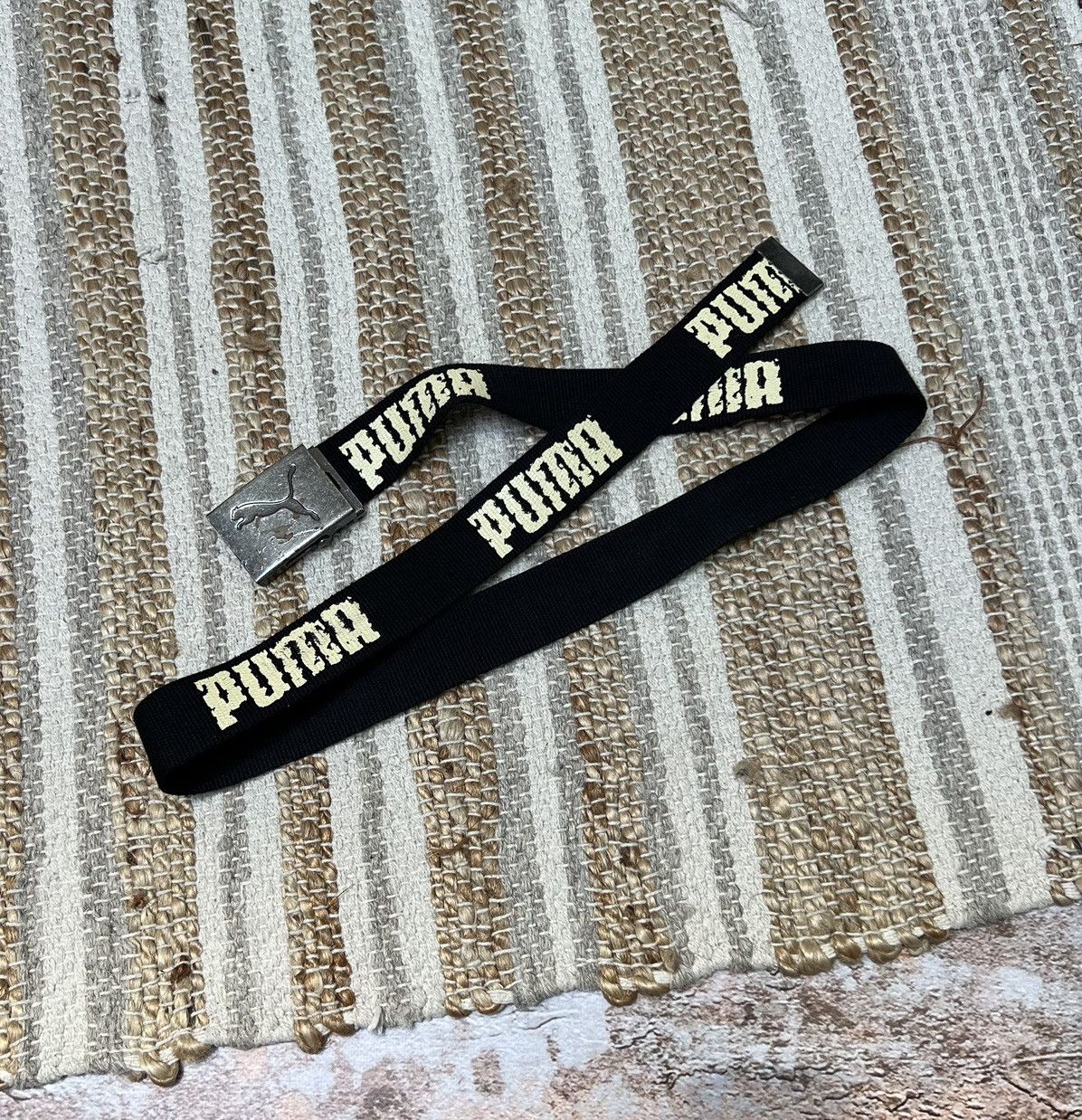 Vintage Puma rare around logo cotton belt | Grailed