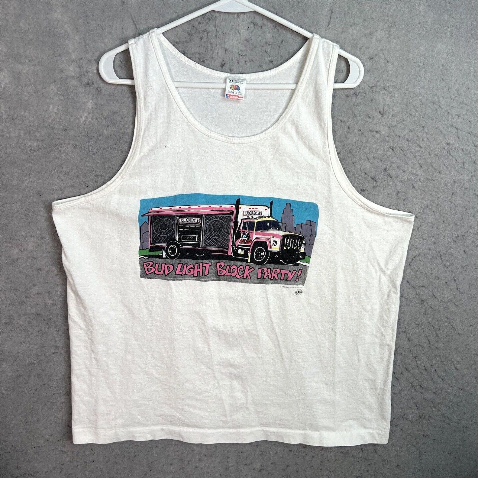 Budweiser Vintage 90s Bud Light Block Party Budweiser Tank Top T Shirt ...