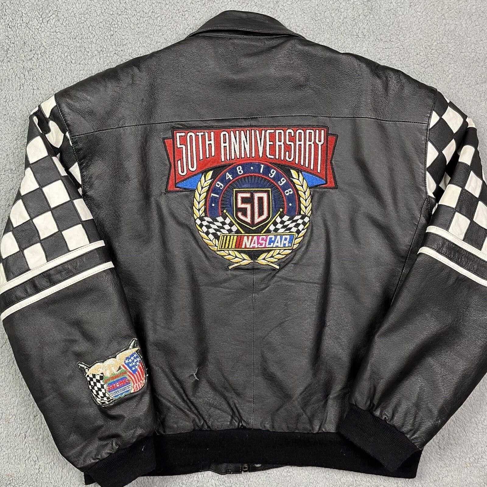 Jh Design NASCAR Leather Jacket 50th Anniversary Jeff Hamilton Racing ...