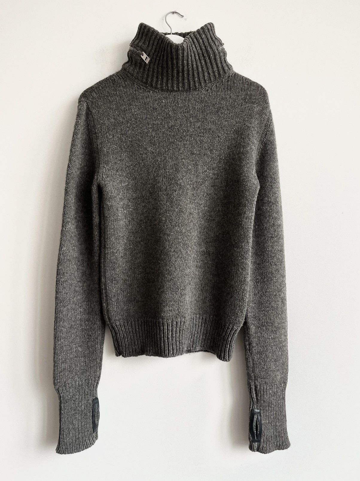 Dior × Hedi Slimane Dior Homme FW04 Turtleneck Zipper Heavy Sweater ...