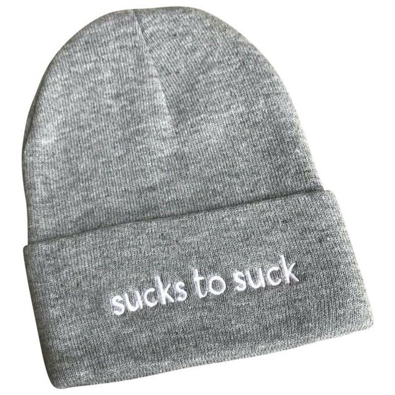 Other Unisex SUCKS TO SUCK Hat Watch Cap Boggan Toboggan Gray Grey | Grailed