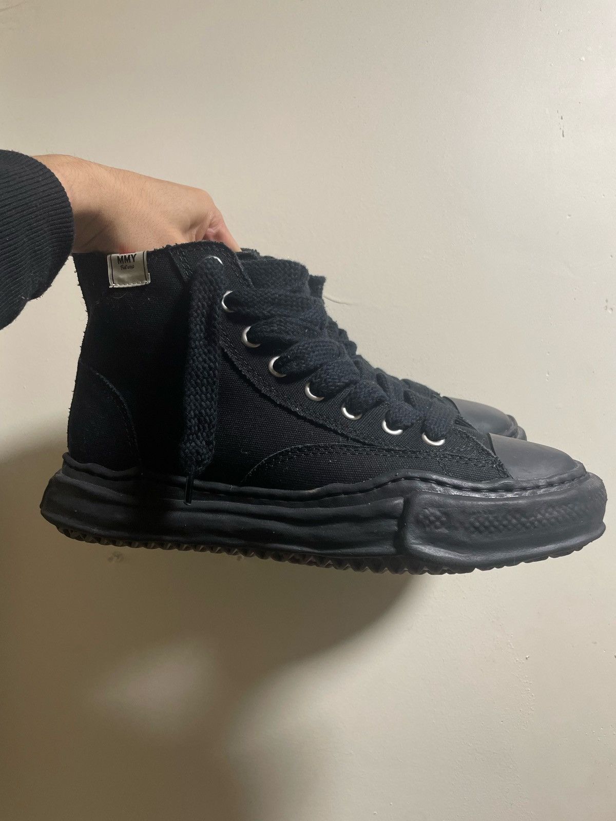 Miharayasuhiro All black hightop Maison Miharas | Grailed