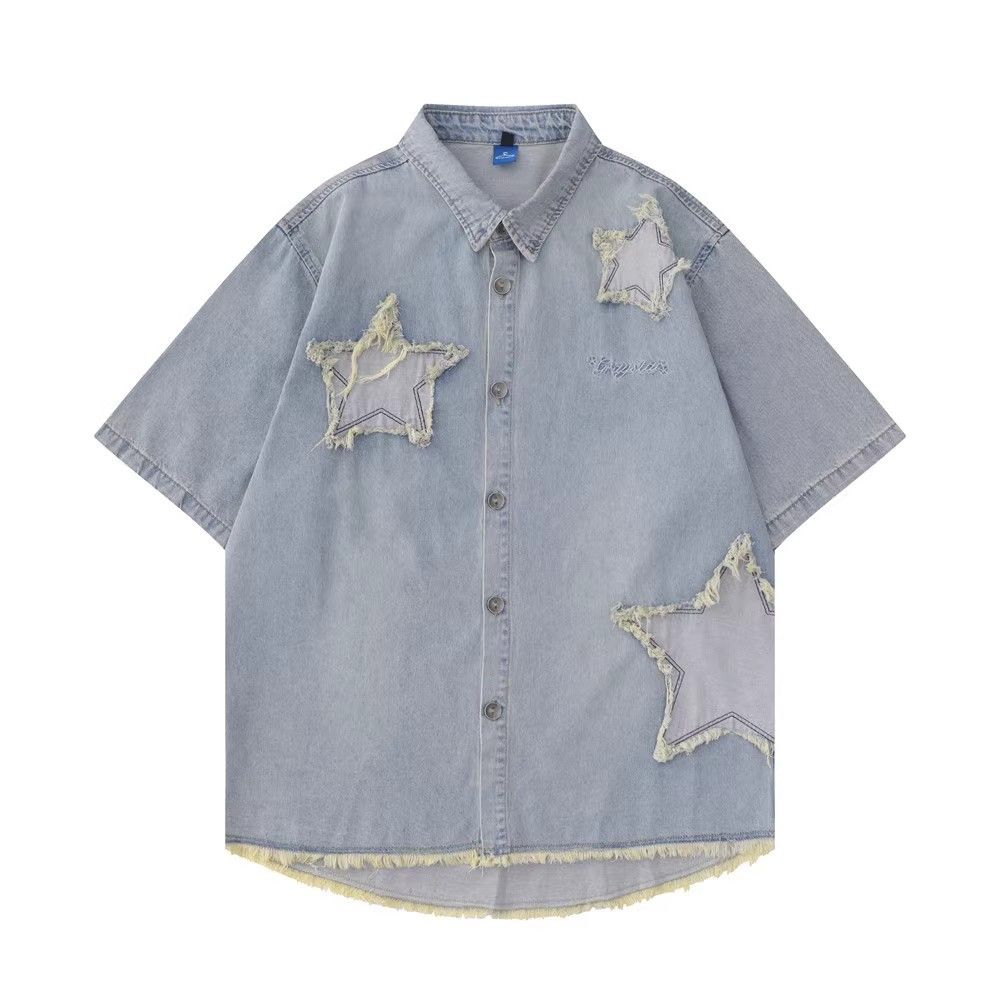 Vintage Ragged Star Patch Embroidered Short Sleeve Shirt | Grailed