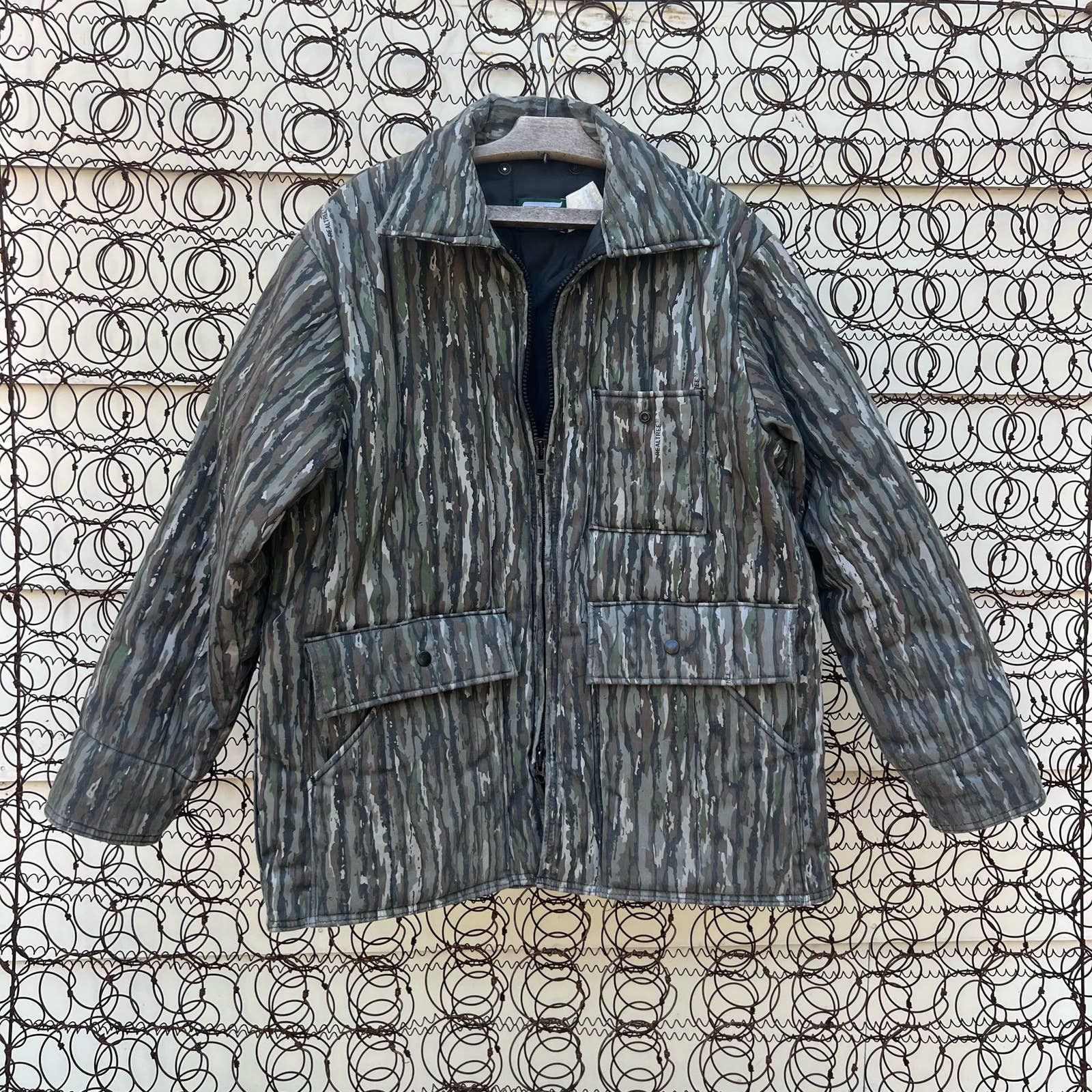 Vintage 80s Saf T Bak Realtree Tree Bark camo insulated hunting coat ...