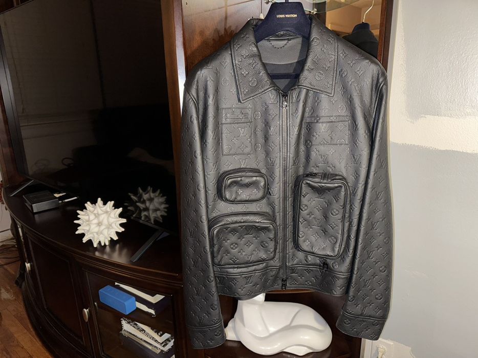 Louis Vuitton Louis Vuitton Monogram Embossed Utility Jacket Leather ...