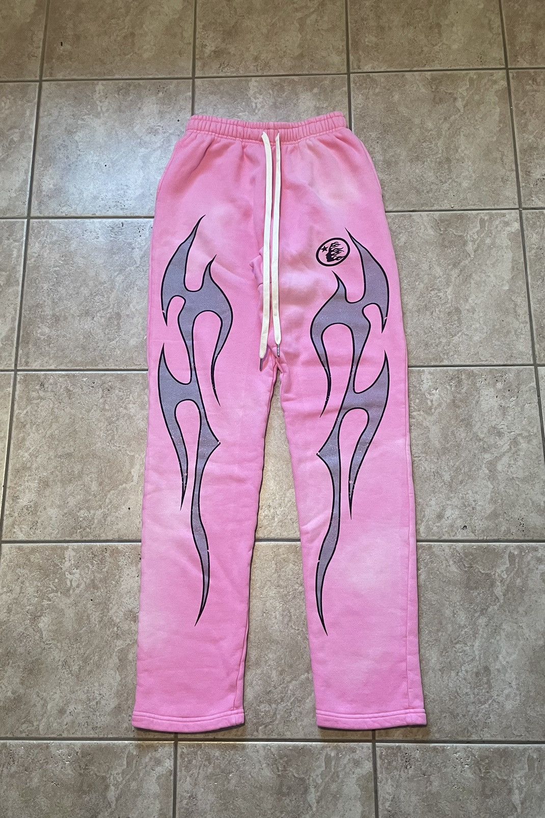 HELLSTAR Hellstar Flame Sweatpants Pink/Grey | Grailed