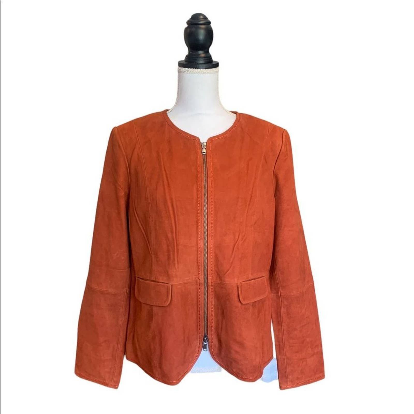 Handmade Women's orange genuine suede leather jacket | Grailed