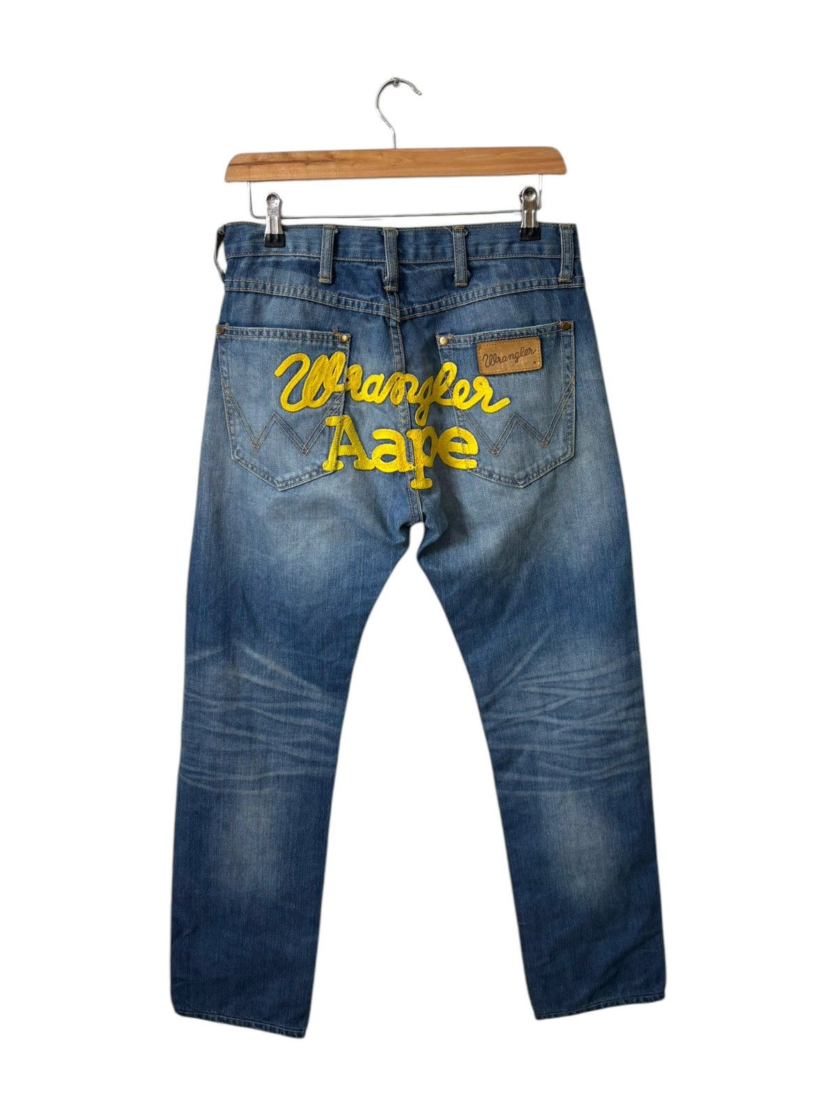 Aape × Bape × Wrangler Rare Aape Bape x Wrangler Loose Denim Jeans ...