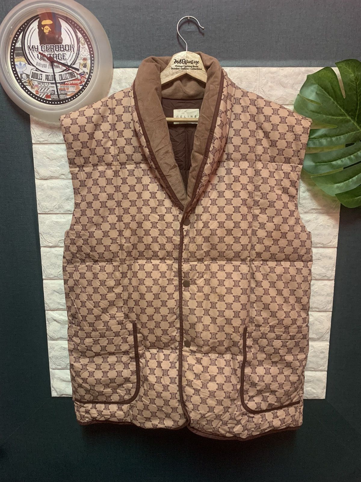 Celine RARE!! Puffer Vest Jacket CELINE Monogram | Grailed