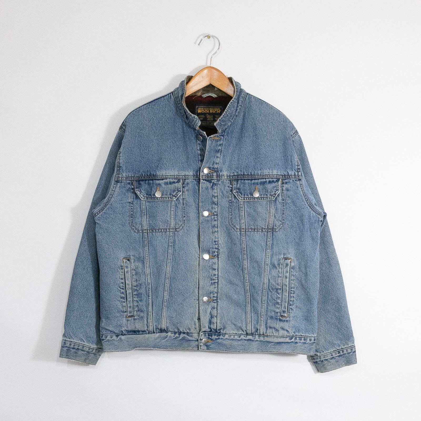 Vintage Vintage Woolrich Denim Trucker Jacket Large - Blanket Lined ...