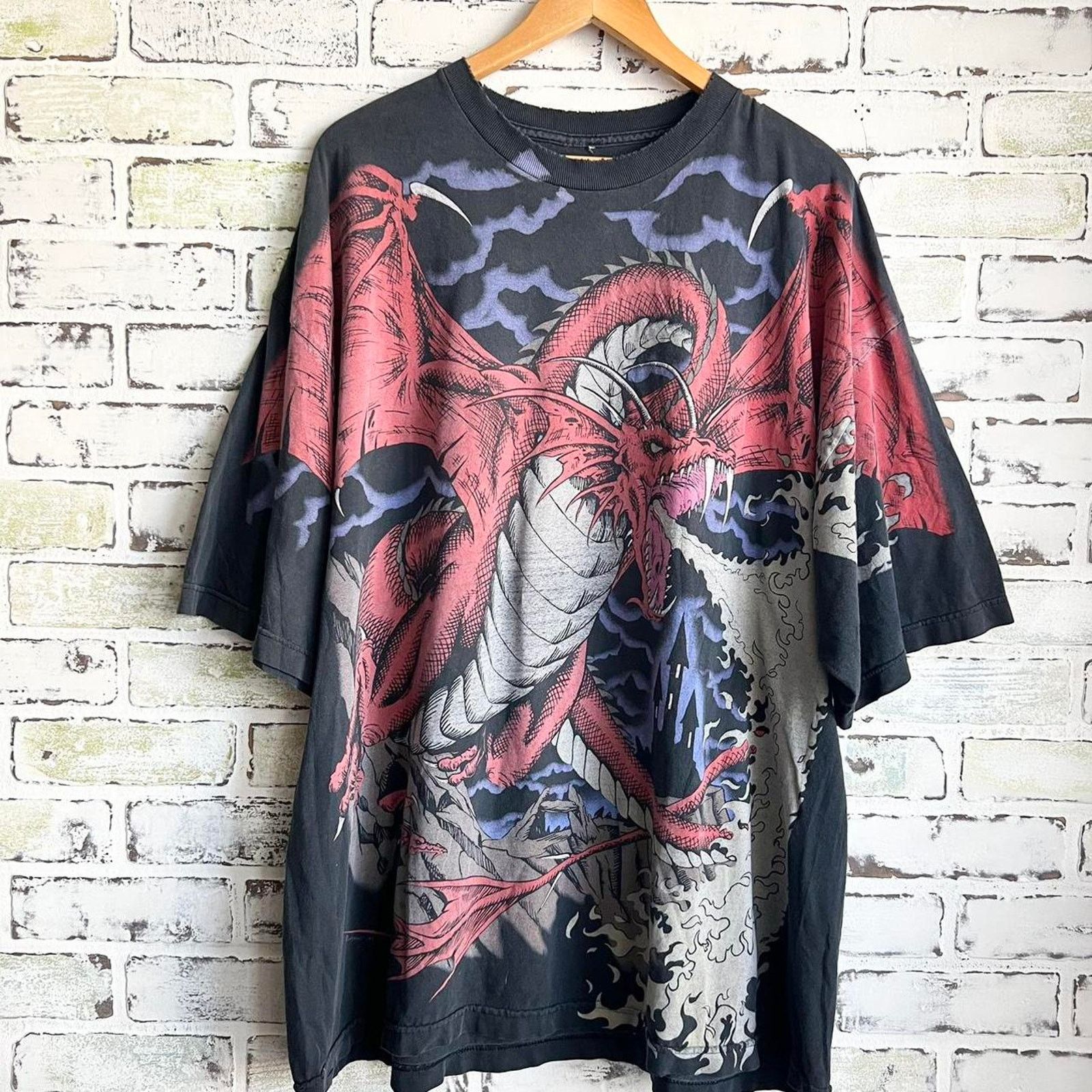 Liquid Blue Rare Vintage Early OG Liquid Blue Test Print Dragon AOP XXL ...