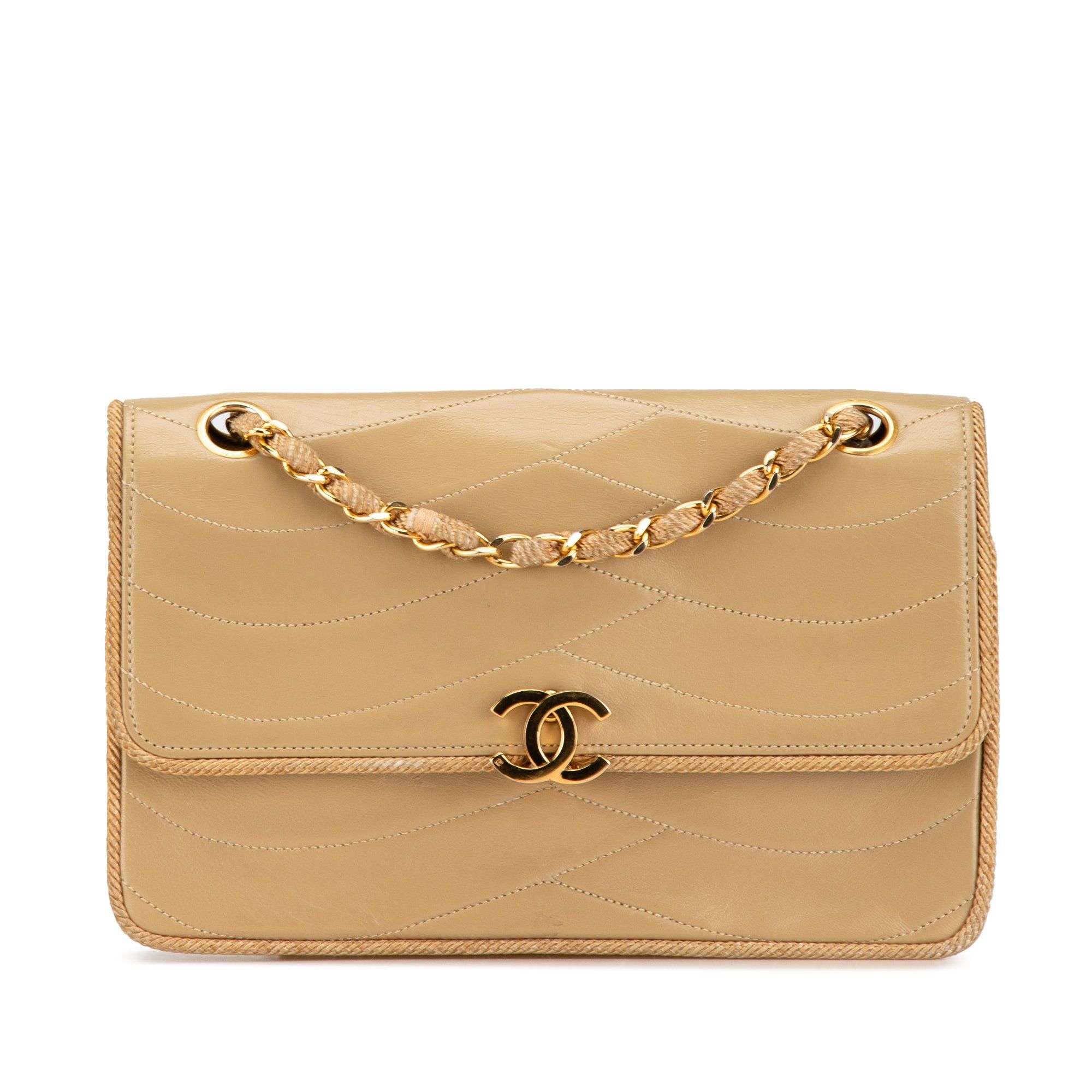 Chanel Tan Small Wave Lambskin Flap Bag | Grailed