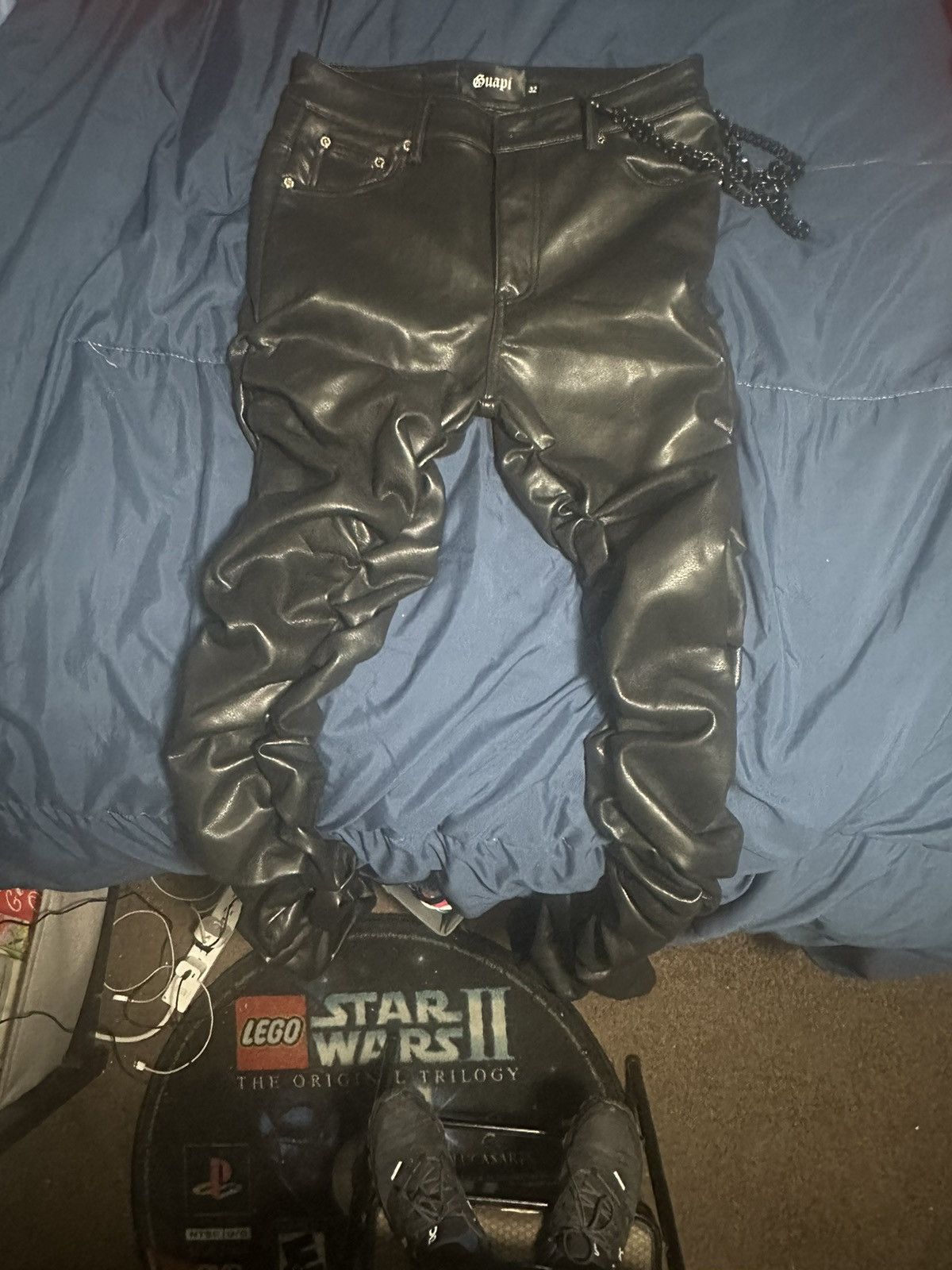 Designer Guapi Cuffed Leather Pants | Grailed