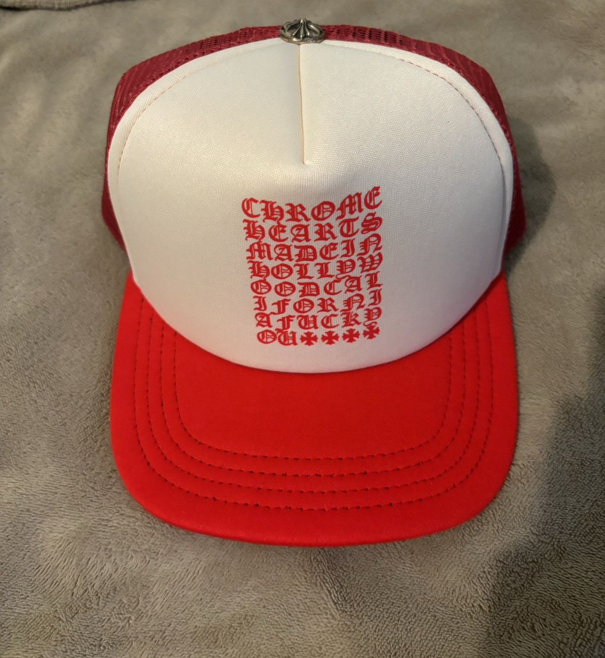 Chrome Hearts Chrome Hearts Eyechart Hat Red Limited Edition | Grailed
