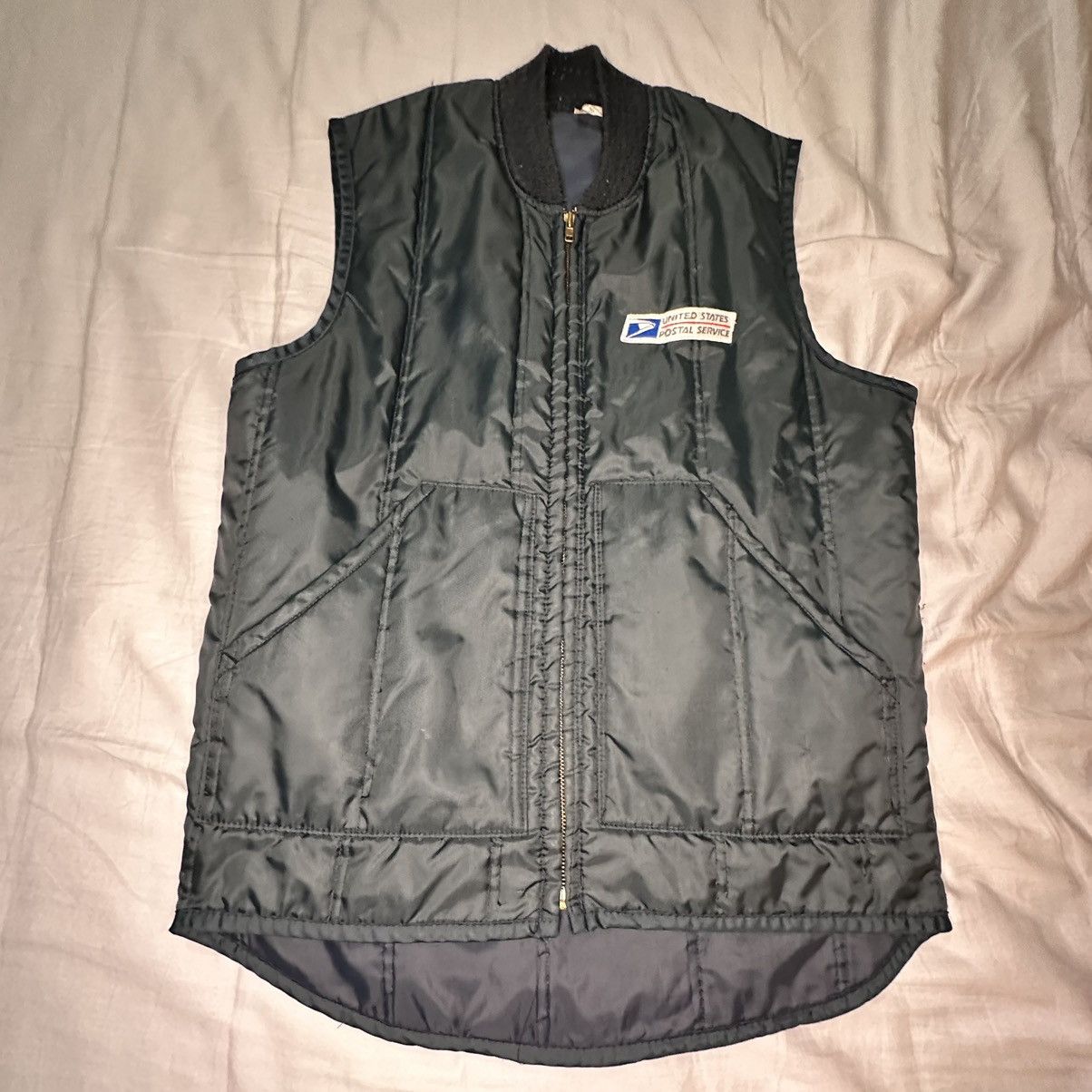Made In Usa Usps Vest United States Postal Service Blue Vintage Size M ...