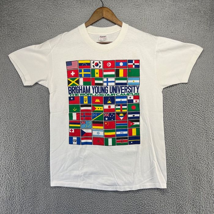 Vintage Vintage Brigham Young University Shirt Men's Large White ...
