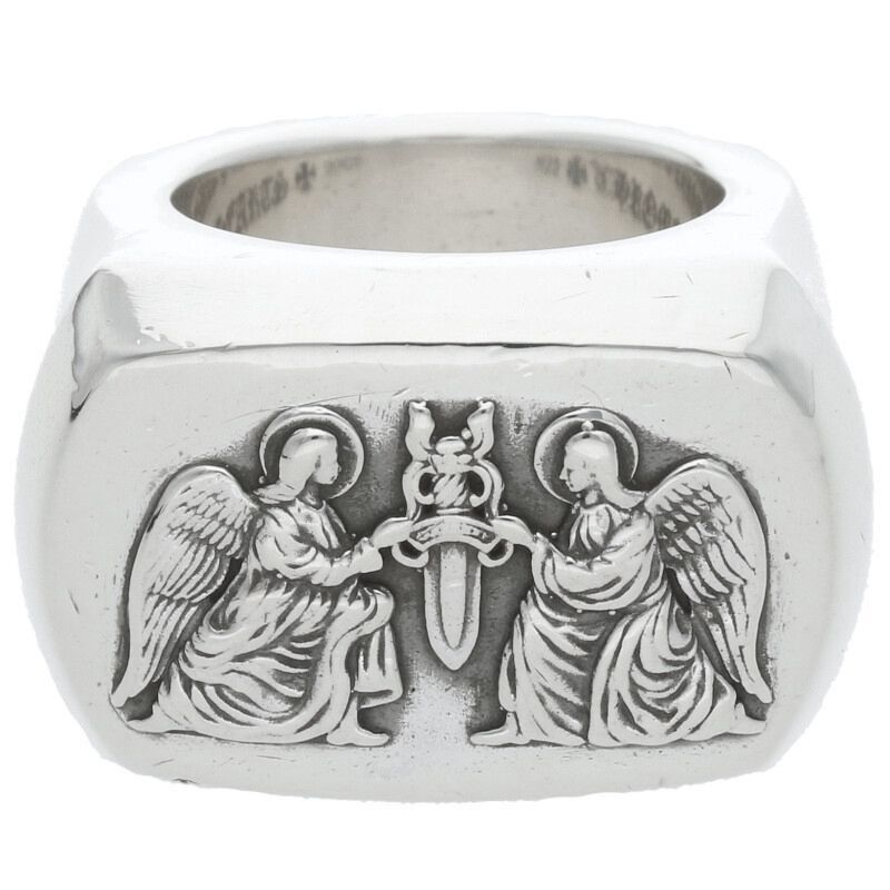 Chrome Hearts Chrome Hearts Big PJ Angel Silver Ring | Grailed