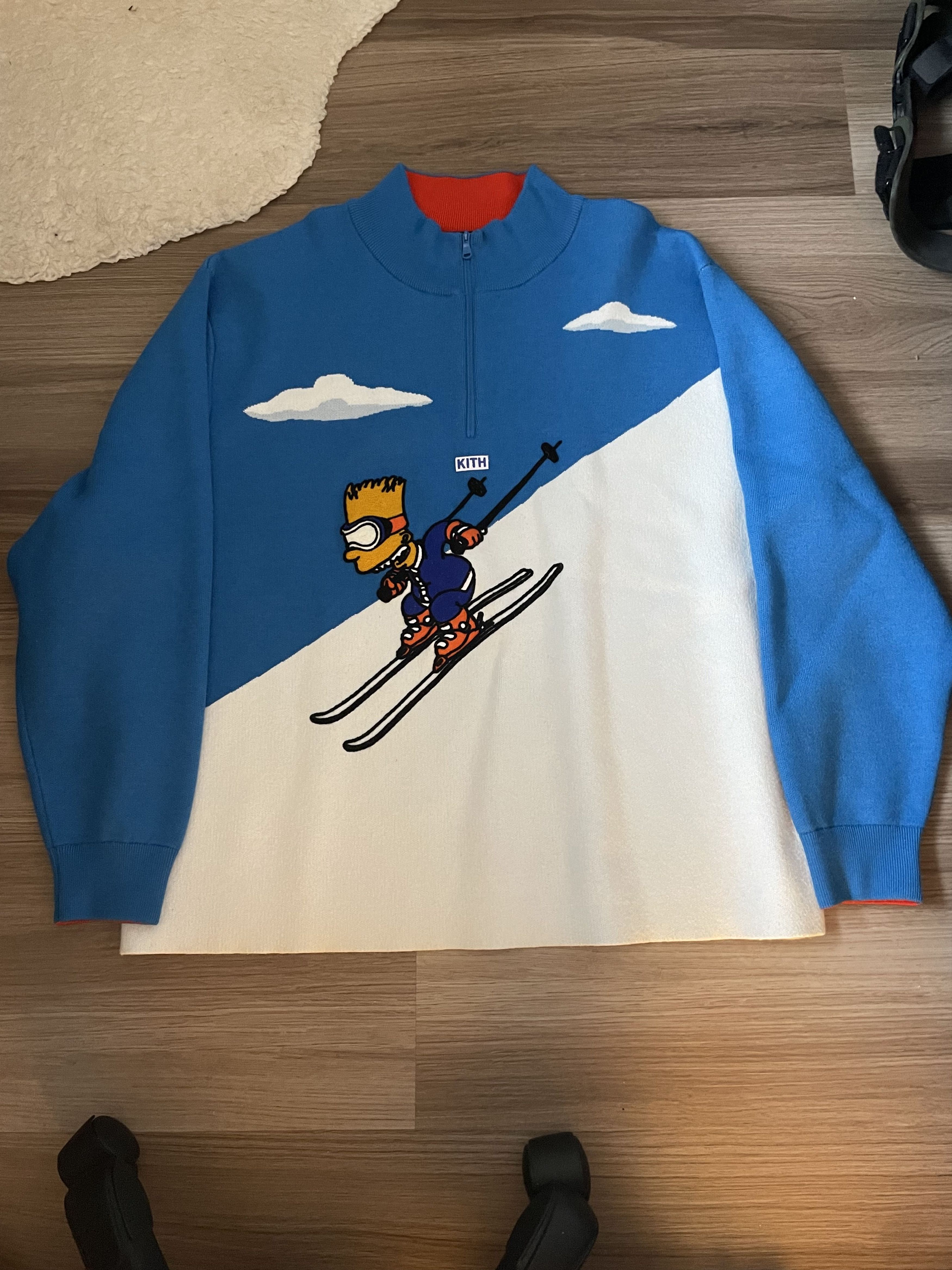 Kith × The Simpsons Kith x The Simpsons Bart Quarter Zip Ski Sweater ...