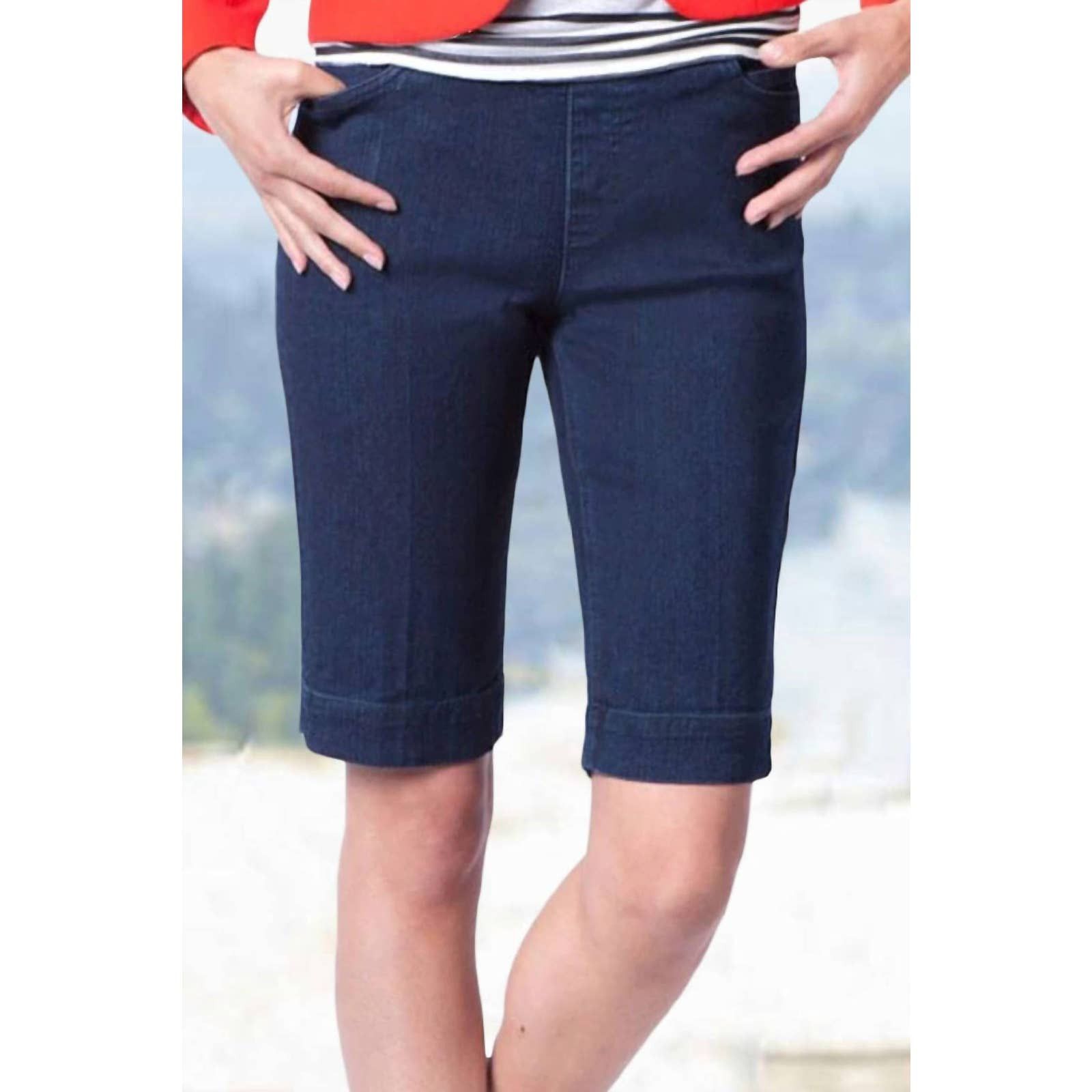 Designer SLIMSATION BY MULTIPLES Bermuda Style Walking Short In Dark ...