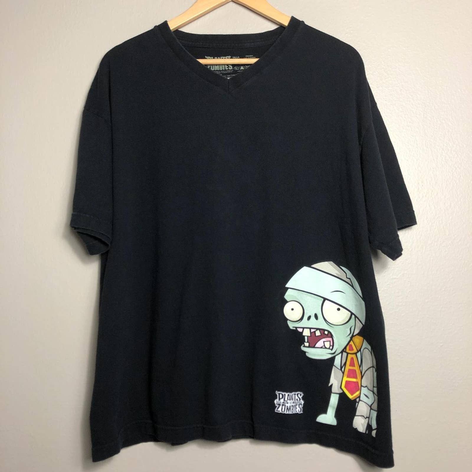 Streetwear Plants VS Zombies T Shirt PVZ EA Video Game Gamer Black XL ...