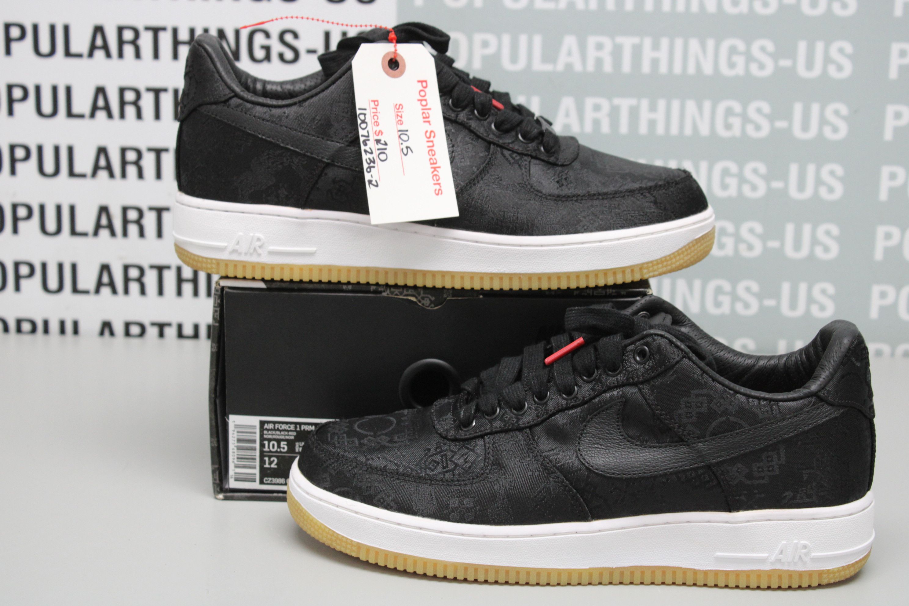 Nike Air Force 1 PRM/CLOT Fragment Design Black Silk Sz 10.5 | Grailed