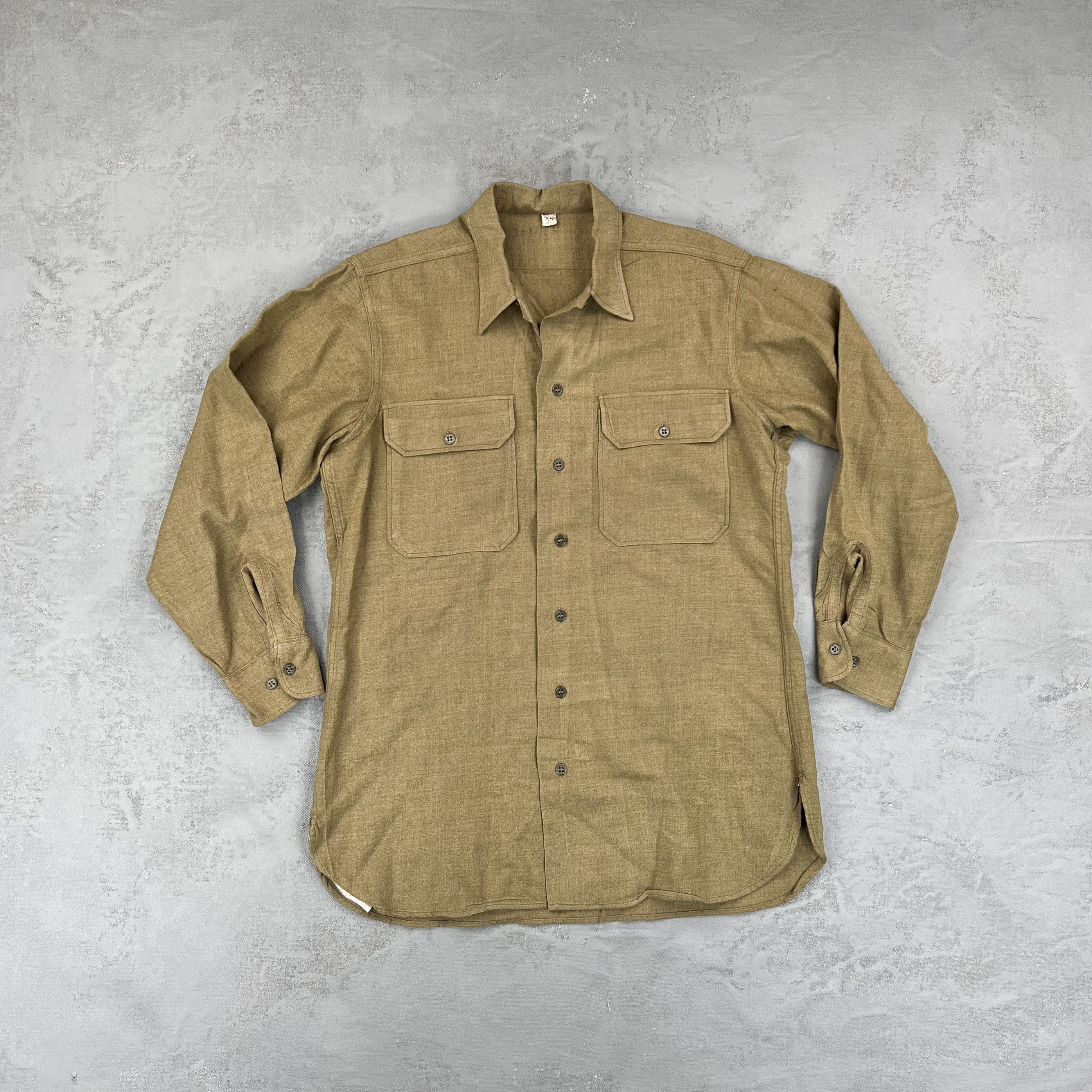 Military × Vintage Vintage 1940s-1950s U.S. Military Wool Flannel Shirt ...