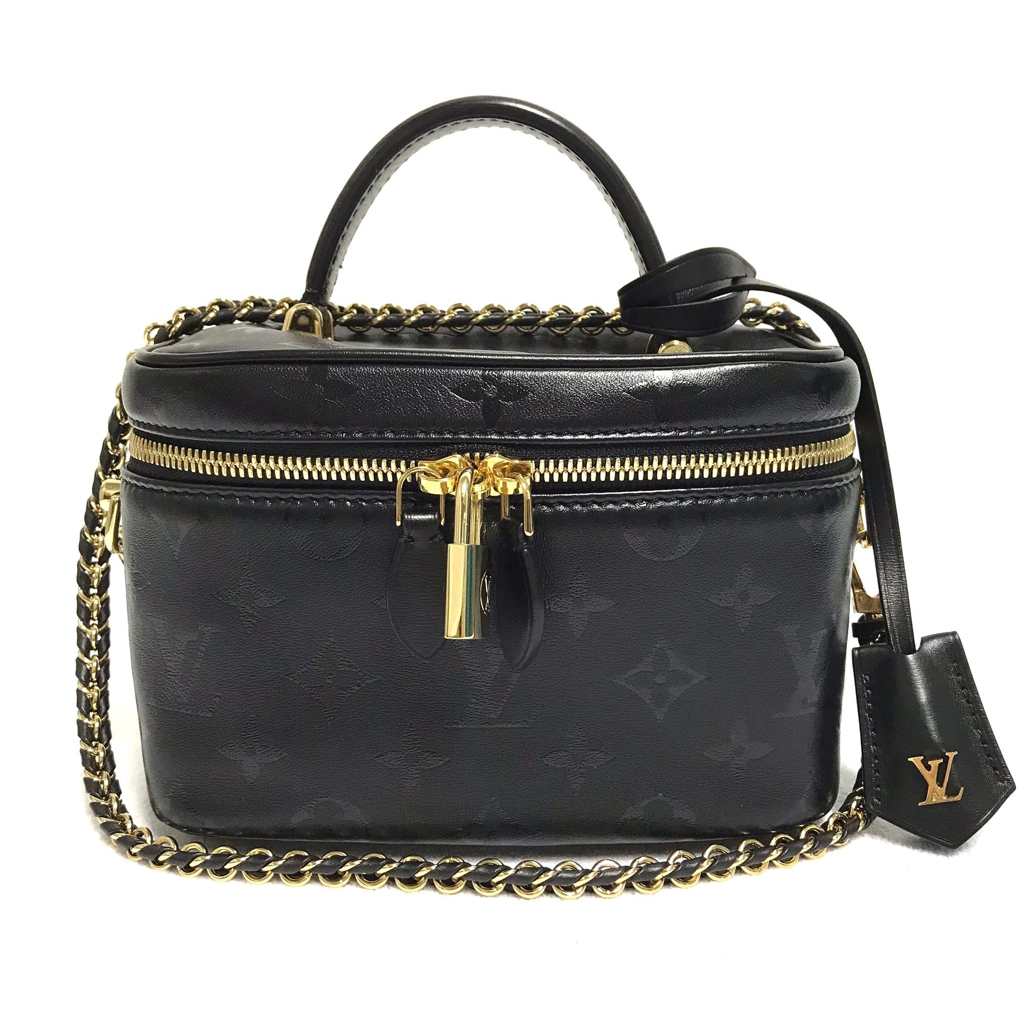Louis Vuitton LV Vanity Case Black Monogram Leather Handbag | Grailed