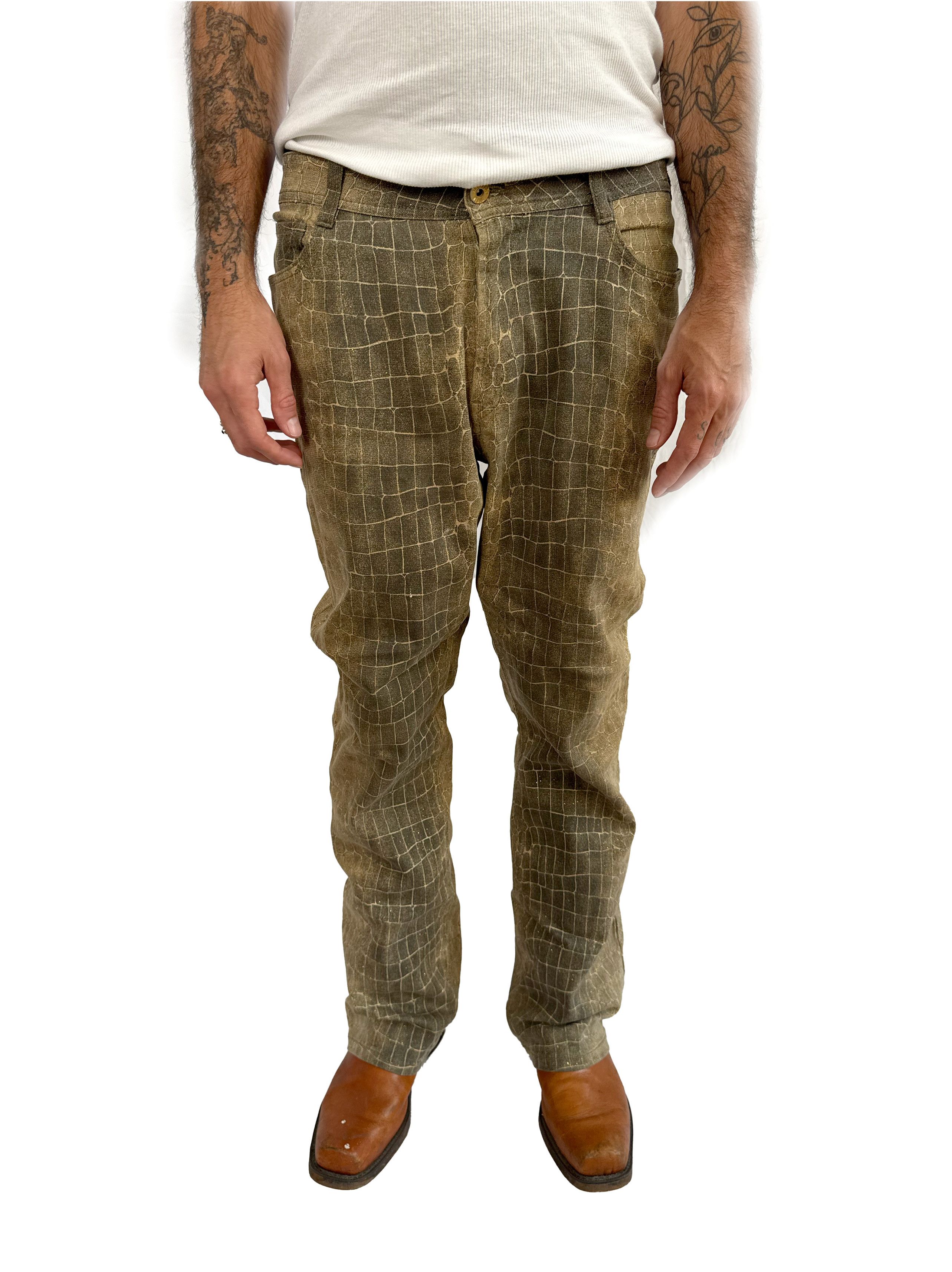 Parasuco Parasuco Gold Sparkle Reptile Print Pants | Grailed