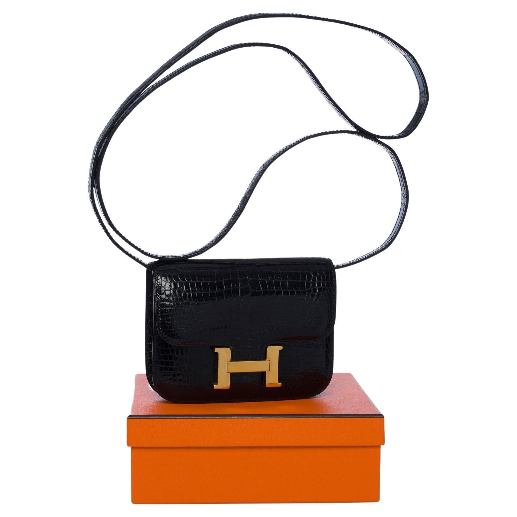 Hermes HERMES Collector Constance Micro Clutch flap bag in black ...