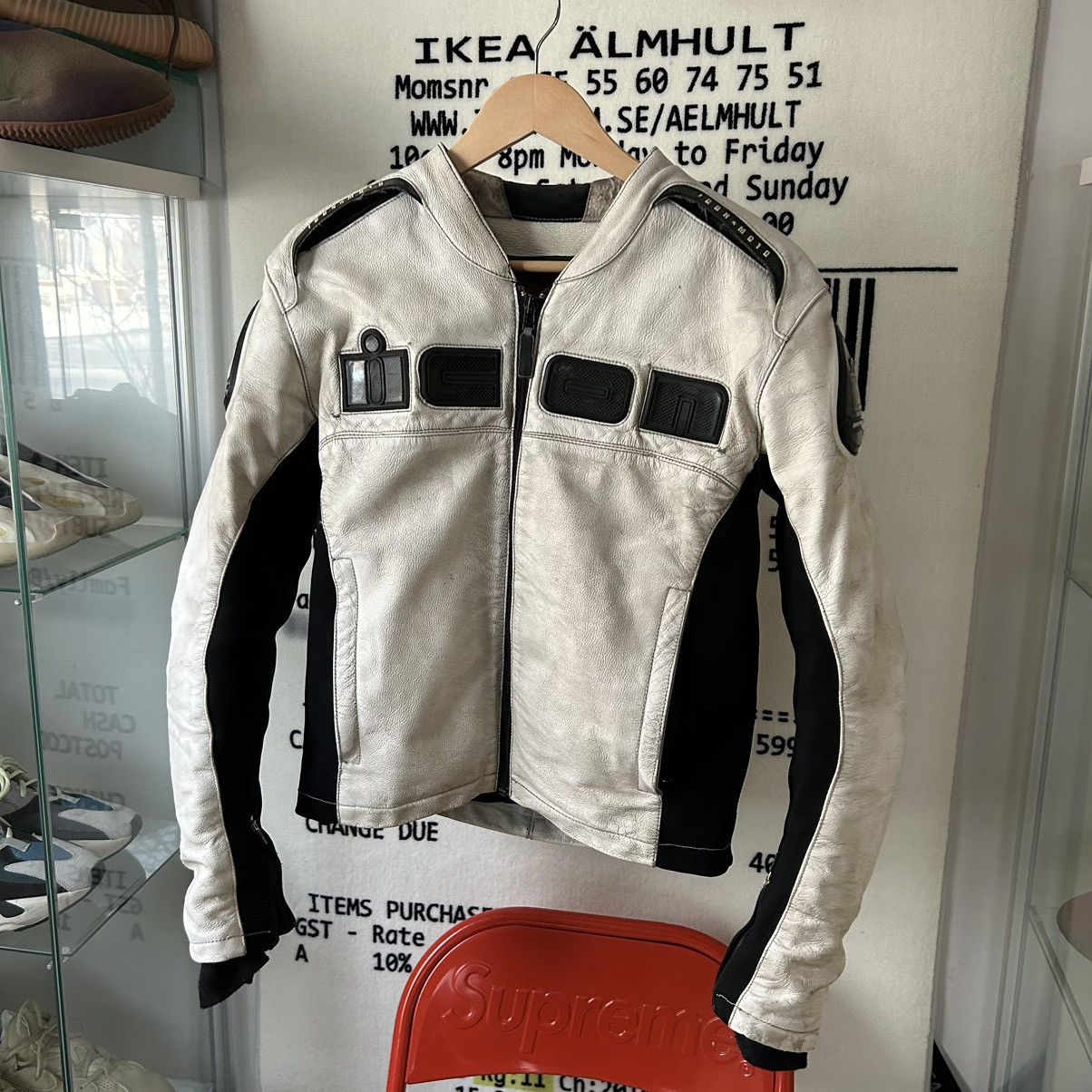 Vintage Leather Padded Motorcycle Jacket by Icon Moto | Grailed
