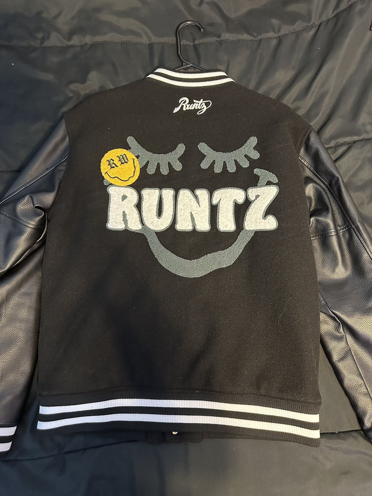 Designer × Rare × Streetwear Runtz Worldwide Leather Varsity Jacket ...