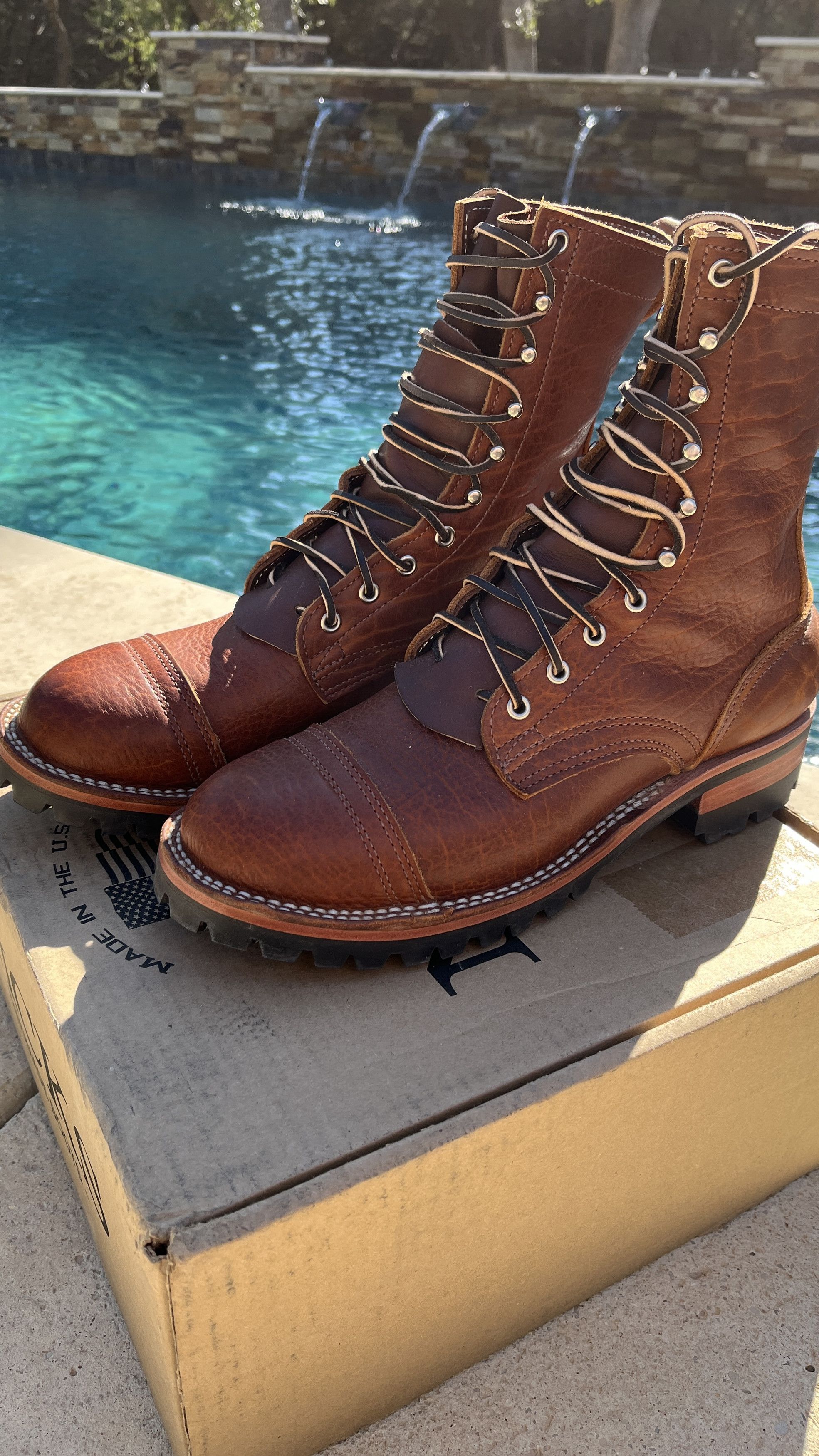 Nicks Boots Nicks Peanut Shrunken Bison Ltd Edition Custom 8" Boots ...