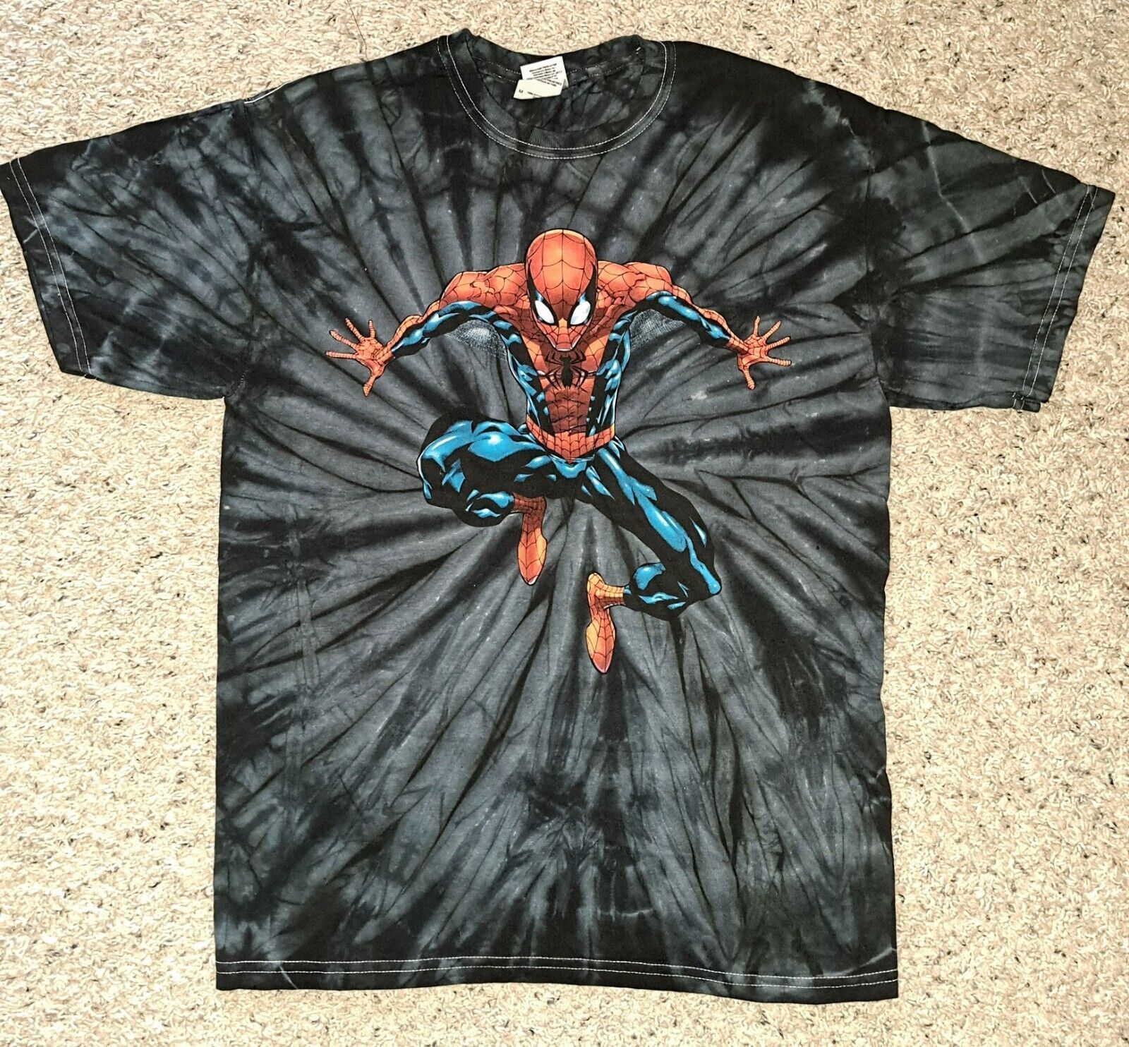 Vintage Spiderman Tie Dye Black Grey White Marvel Comic Movie | Grailed