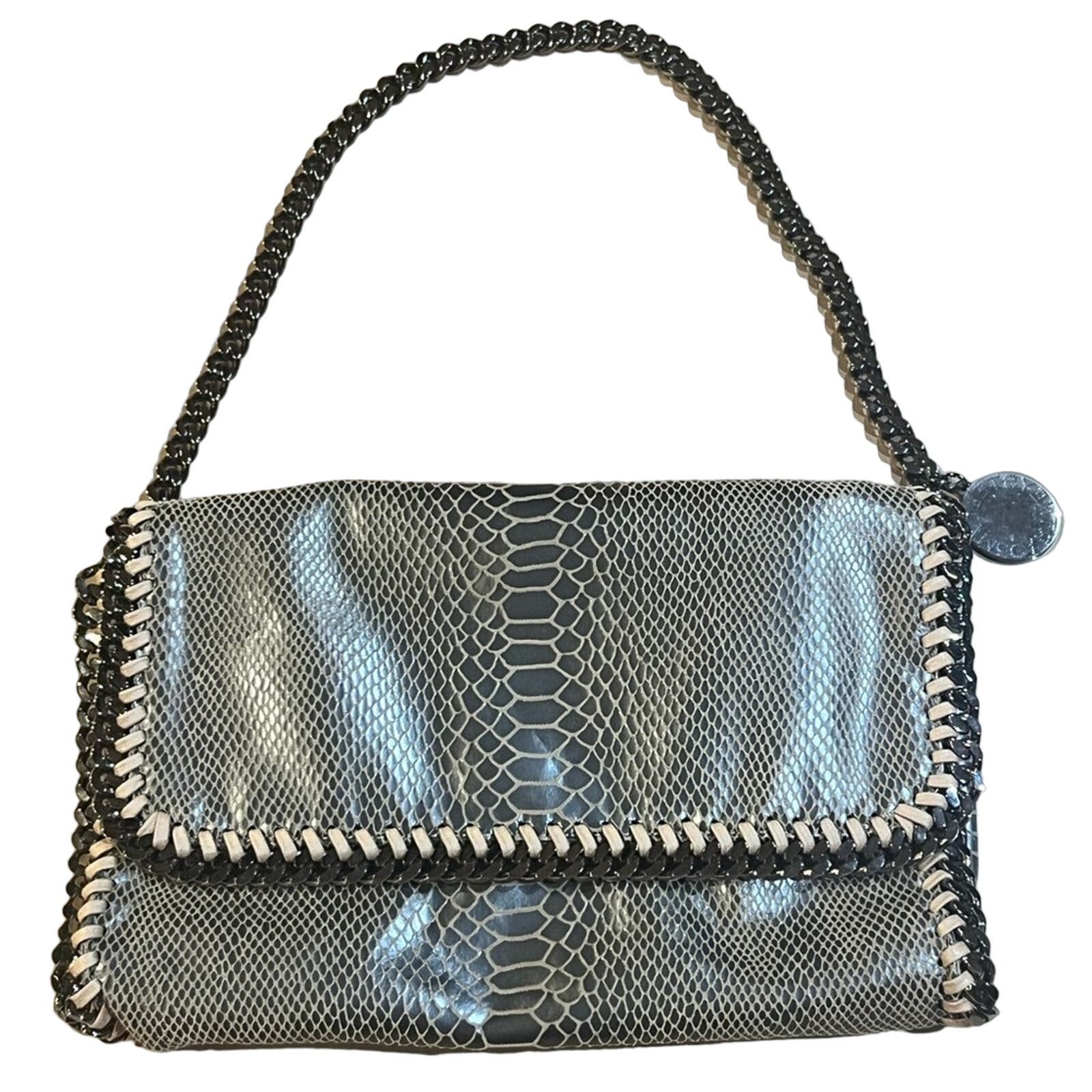 Stella McCartney Stella McCartney Eco Python Embossed Falabella Clutch ...