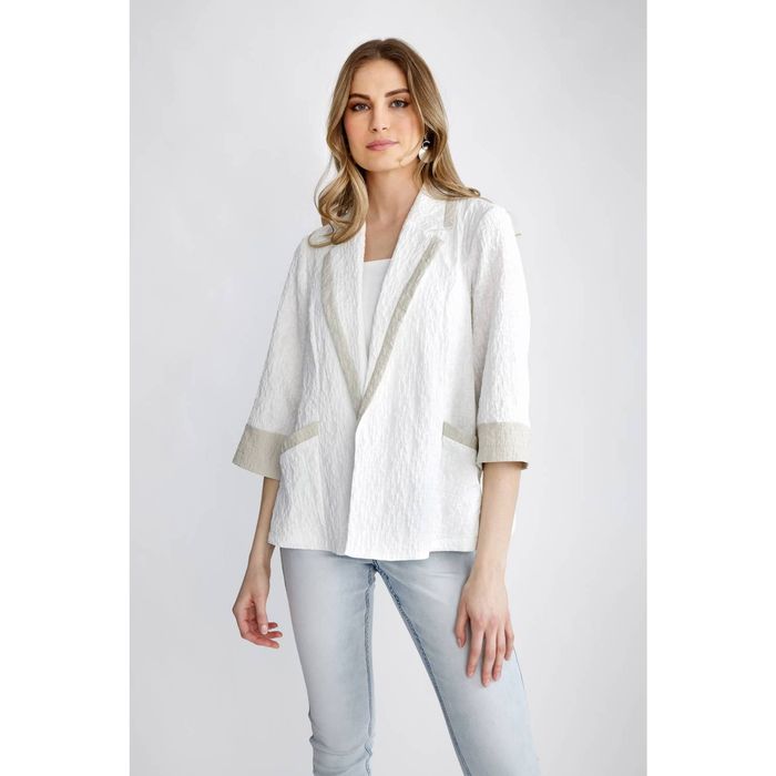 Joseph Ribkoff Textured Open Blazer In White/moonstone | Grailed