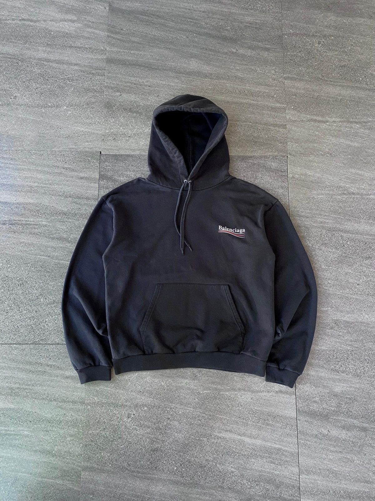 Balenciaga FREE TAX! Cropped Campaign Logo Hoodie by Demna | Grailed