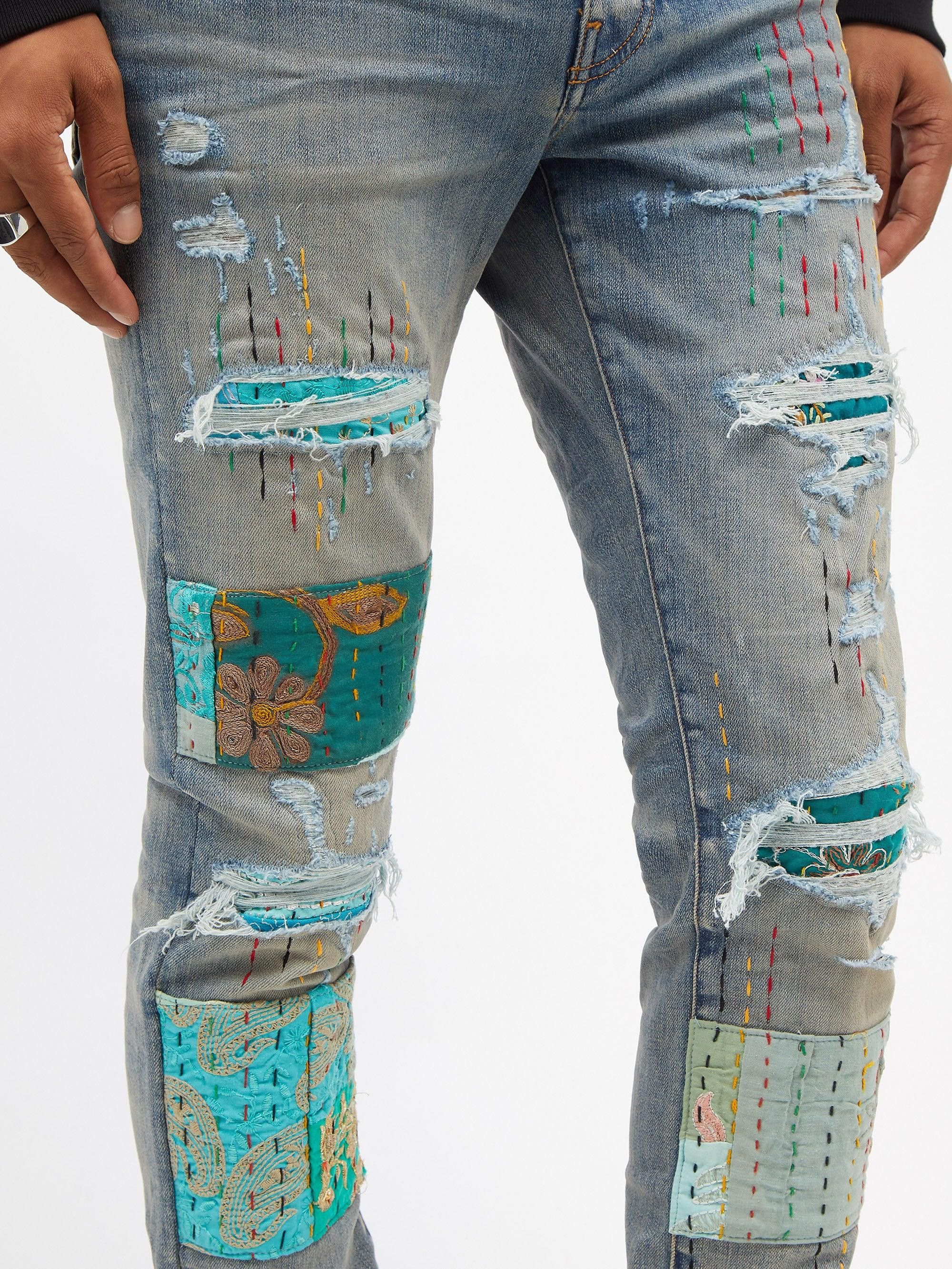 Amiri Art Patch Quilt Amiri Jeans | Grailed