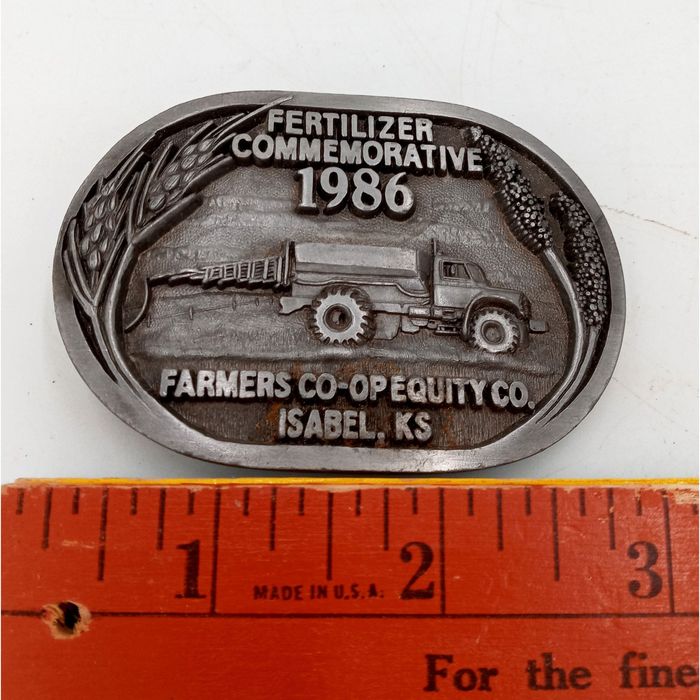 Vintage 1986 Fertilizer Commemorative Belt Buckle Isabel Kansas KS ...